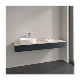 Villeroy & Boch Villeroy und Boch Antao Waschtisch-Unterschrank L15053HG 160x19x50cm, Hahnlochbohrung, Waschbeckenplattenfarbe botticino, midnight blue matt lacquer
