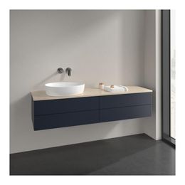 Villeroy & Boch Villeroy und Boch Antao Waschtisch-Unterschrank L26013HG 160x36x50cm, Waschbeckenplattenfarbe botticino, midnight blue matt lacquer, mit Beleuchtung