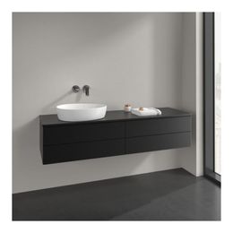 Villeroy & Boch Villeroy und Boch Antao Waschtisch-Unterschrank L26110PD 160x36x50cm, Waschbeckenplattenfarbe Lack, black matt lacquer, mit Beleuchtung