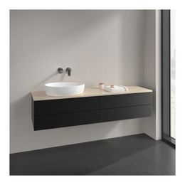 Villeroy & Boch Villeroy und Boch Antao Waschtisch-Unterschrank L26113PD 160x36x50cm, Waschbeckenplattenfarbe botticino, black matt lacquer, mit Beleuchtung