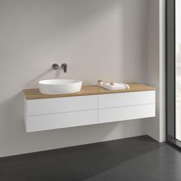 Villeroy & Boch Villeroy und Boch Antao Waschtisch-Unterschrank L26111MT 160x36x50cm, Waschbeckenplattenfarbe honey oak, white matt lacquer, mit Beleuchtung