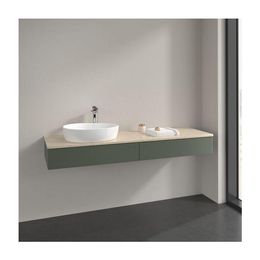 Villeroy & Boch Villeroy und Boch Antao Waschtisch-Unterschrank L15053HL 160x19x50cm, Hahnlochbohrung, Waschbeckenplattenfarbe botticino, leaf green matt lacquer