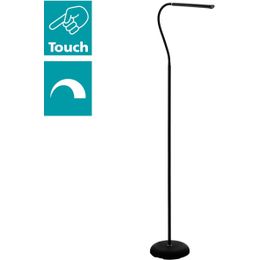 Eglo Stehlampe "LAROA LED Stehleuchte, Touchsensor, 4-step dimming, modern", schwarz, 1, Ø 21cm H: 130cm, Leuchten, Standlampe, LED Bürolampe, beweglicher Leuchtenkopf, 53,5x21x130cm