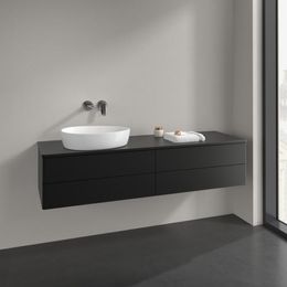 Villeroy & Boch Villeroy und Boch Antao Waschtisch-Unterschrank L26010PD 160x36x50cm, Waschbeckenplattenfarbe Lack, black matt lacquer, mit Beleuchtung