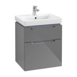 Villeroy & Boch Villeroy & Boch Subway 2.0 Waschtisch-Unterschrank A90810FP 53,7x59x42,3cm, 2 Ausz&uuml;ge, Griff chrom, glossy grey