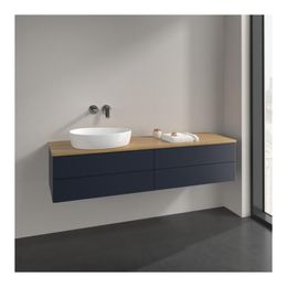 Villeroy & Boch Villeroy und Boch Antao Waschtisch-Unterschrank L26011HG 160x36x50cm, Waschbeckenplattenfarbe honey oak, midnight blue matt lacquer, mit Beleuchtung