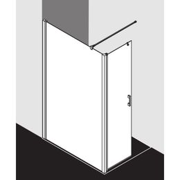 Kermi Liga Seitenwand LIT1L09320VAK 93x200cm, links, silber/hochglanz, ESG klar, auf Duschplatz
