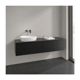 Villeroy & Boch Villeroy und Boch Antao Waschtisch-Unterschrank L37010PD 160x36x50cm, Waschbeckenplattenfarbe Lack, black matt lacquer