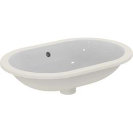 Ideal Standard Connect Unterbauwaschtisch E505001 oval, ohne Hahnloch, mit &Uuml;berlauf, 62 x 41 cm, wei&szlig;