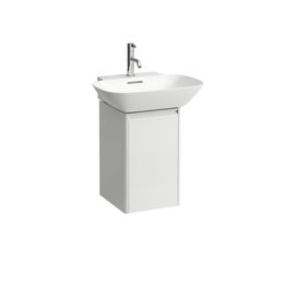 Laufen BASE f&uuml;r INO Waschtischunterschrank H4030221102611 31,5x51,5cm, T&uuml;r, Scharnier rechts, Griff Aluminium eloxiert, wei&szlig; gl&auml;nzend
