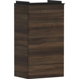Hansgrohe Xelu Q Waschtischunterschrank 54014670 340x605x245mm, f&uuml;r Handwaschbecken, links, Nussbaum dunkel, mattschwarz