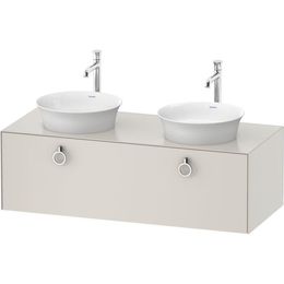 Duravit White Tulip Waschtisch-Unterschrank WT4983B3939 130 x 55 cm, Nordic Wei&szlig; Seidenmatt, wandh&auml;ngend, 1 Auszug mit Griff, Becken beidseitig