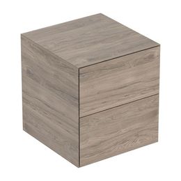 Geberit One Seitenschrank 505077006 45x49,2x47cm, 2 Schubladen, Nussbaum hickory/Melamin Holzstruktur