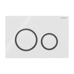 Geberit Sigma 50 Round Betätigungsplatte 115651SI1 Platte/Taste weiß, Ring schwarzchrom, für 2-Megen-Spülung