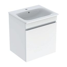 Geberit Renova Plan M&ouml;bel-Waschtisch-Set 501915011 60x62,2x48cm, Korpus/Front wei&szlig; hochgl&auml;nzend, Waschtisch wei&szlig;