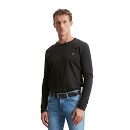 Marc O'Polo Langarmshirt MARC O'POLO "aus reiner Bio-Baumwolle", Herren, Gr. XS, schwarz, Obermaterial: 100% Baumwolle, unifarben, Basic, figurbetont, Rundhals, Shirts