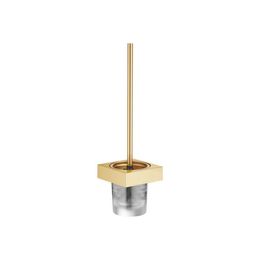 Dornbracht WC-B&uuml;rstengarnitur 83900780-28 Wandmodell, Glas aus Kristallglas, matt, messing geb&uuml;rstet