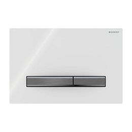 Geberit Sigma 50 Square Betätigungsplatte 115671112 Deckplatte weiß, Platte/Taste schwarzchrom, für 2-Mengen-Spülung