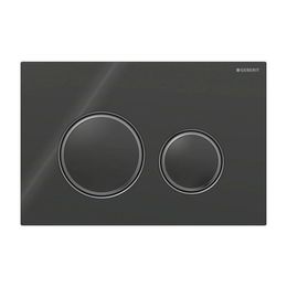 Geberit Sigma 50 Round Betätigungsplatte 115651SJ1 Platte/Taste schwarz, Ring schwarzchrom, für 2-Megen-Spülung