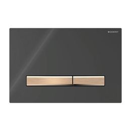 Geberit Sigma 50 Square Betätigungsplatte 115670DW2 Deckplatte schwarz, Platte/Taste rotgold, für 2-Mengen-Spülung