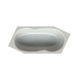 Bette BetteMetric 6-Eck-Badewanne 6841-002 manhattan, 206x90x45cm, Fu&szlig;ende links, &Uuml;berlauf vorne