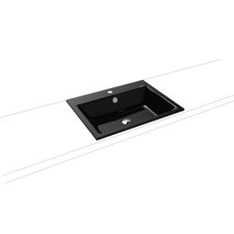 Kaldewei Puro Einbau-Waschtisch 900106013701 3151, 60x46cm, schwarz, mit &Uuml;berlauf, 1 Hahnloch