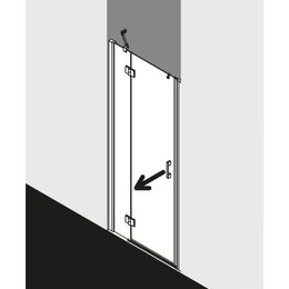 Kermi Liga Schwingt&uuml;r mit Festfeld LISTR10520VAK 105x200cm, silber/hochglanz, rechts, auf Duschwanne
