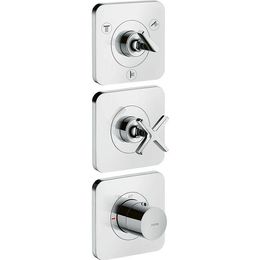 Hansgrohe Axor Citterio E Fertigmontageset 36704000 Unterputz-Thermostatmodul 380/120, mit Rosetten, chrom