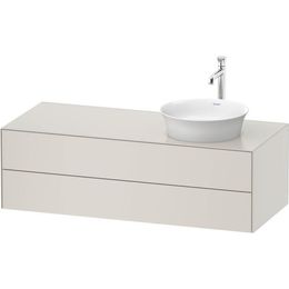 Duravit White Tulip Waschtisch-Unterschrank WT4987R3939 130 x 55 cm, Nordic Wei&szlig; Seidenmatt, wandh&auml;ngend, 2 Schubk&auml;sten, 1 Konsolenplatte, Becken rechts