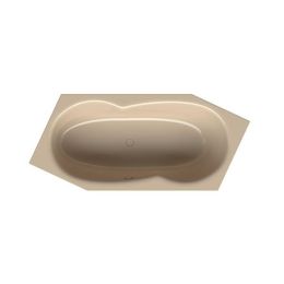 Bette BetteMetric 6-Eck-Badewanne 6841-003 bahamabeige, 206x90x45cm, Fu&szlig;ende links, &Uuml;berlauf vorne