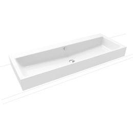 Kaldewei Puro Aufsatz-Waschtisch 907006003001 120x46x12cm, mit &Uuml;berlauf, ohne Hahnloch, wei&szlig; Perl-Effekt