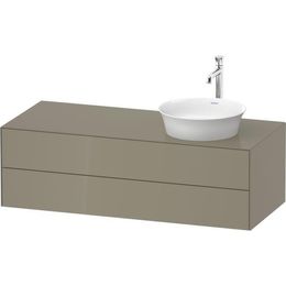 Duravit White Tulip Waschtisch-Unterschrank WT4987L3939 130 x 55 cm, Nordic Wei&szlig; Seidenmatt, wandh&auml;ngend, 2 Schubk&auml;sten, 1 Konsolenplatte, Becken links