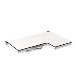 HEWI System 900 Duschklappsitz 900.51.20840 842 x 538 mm, links, L-f&ouml;rmig, poliert