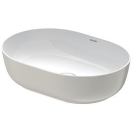 Duravit Luv Aufsatz-Waschtisch 0379502300 50x35cm, geschliffen, ohne &Uuml;berlauf, ohne Hahnlochbank, wei&szlig;/grau seidenmatt