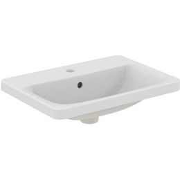Ideal Standard Connect Einbauwaschtisch E504401 rechteckig, mit Hahnloch und &Uuml;berlauf, 58 x 43 cm, wei&szlig;