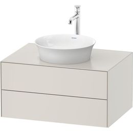 Duravit White Tulip Waschtisch-Unterschrank WT498503939 80 x 55 cm, Nordic Wei&szlig; Seidenmatt, wandh&auml;ngend, 2 Schubk&auml;sten, 1 Konsolenplatte
