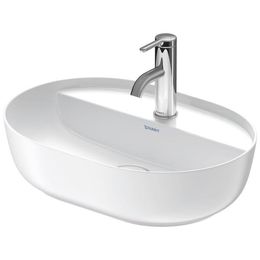 Duravit Luv Aufsatz-Waschtisch 03805026001 50x40cm, geschliffen, 1 Hahnloch, ohne &Uuml;berlauf, mit Hahnlochbank, wei&szlig;/wei&szlig; WonderGliss