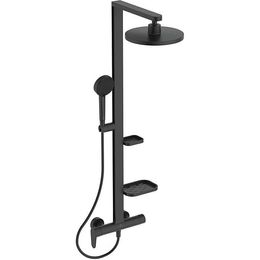 Ideal Standard Alu+ Duschsystem BD584XG mit Brausearmatur, FirmaFlow-Kartusche, 2 Ablagen, Silk Black
