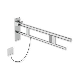 HEWI System 900 St&uuml;tzklappgriff 900.50.20440 Ausladung 750 mm, Edelstahl verchromt, rechts, E-Sp&uuml;lausl&ouml;sung