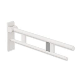 HEWI System 900 St&uuml;tzklappgriff 900.50.17960DX Ausladung 700 mm, Edelstahl pulverbeschichtet wei&szlig; tiefmatt, rechts, Funk-Sp&uuml;lausl&ouml;sung