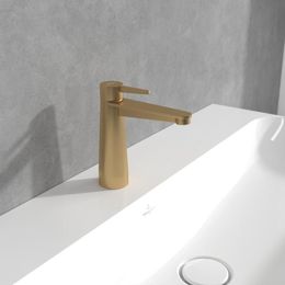 Villeroy & Boch Villeroy und Boch Conum Einhebel-Waschtischarmatur TVW12700300176 ohne Ablaufgarnitur, brushed gold