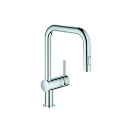 Grohe Minta Sp&uuml;ltisch-Einhebelmischer 32322002 chrom, herausziehbare Dual-Sp&uuml;lbrause, U-Auslauf