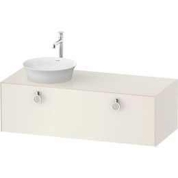 Duravit White Tulip Waschtisch-Unterschrank WT4982LH4H4 130 x 55 cm, Nordic Weiß Hochglanz, wandhängend, 1 Auszug mit Griff, Becken links