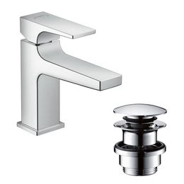 Hansgrohe Metropol 100 Waschtischarmatur 32500000 chrom, f&uuml;r Handwaschbecken, mit Push Open