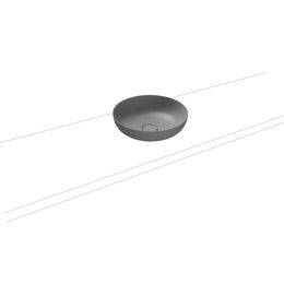Kaldewei Miena Waschtisch-Schale 909406003663 3181, &Oslash; 38 cm, cool grey 30, Perl-Effekt, ohne &Uuml;berlauf, ohne Hahnloch, Schallschutz