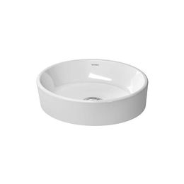 Duravit Starck 2 Aufsatz-Waschtisch 2321440000 43,5x39,5cm, geschliffen, ohne Hahnloch, &Uuml;berlauf, Hahnlochbank, wei&szlig;