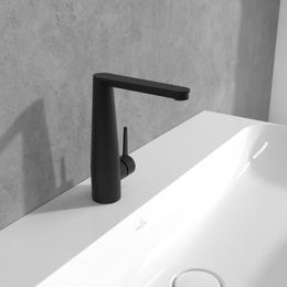 Villeroy & Boch Villeroy und Boch Conum Einhebel-Waschtischarmatur TVW127004000K5 mit Push-Open-Ablaufgarnitur, matt black