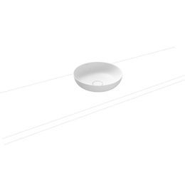 Kaldewei Miena Waschtisch-Schale 909406003711 ohne &Uuml;berlauf, 38 cm, wei&szlig; matt Perl-Effekt