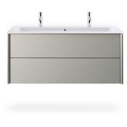 Duravit Me by Starck Möbel-Waschtisch 2361120024 123x49cm, 2 Hahnlöcher, mit Überlauf, Hahnlochbank, weiß