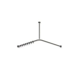 HEWI System 900 Vorhangstange 900.34.10260SC 987 x 987 mm, 20 Vorhangringe, Edelstahl pulverbeschichtet dunkelgrau, perlglimmer tiefmatt